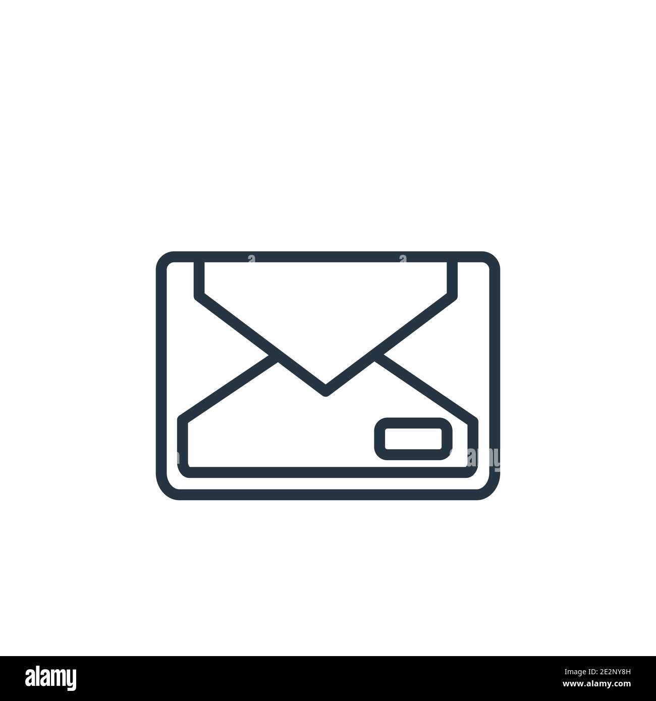 Letter outline vector icon. Thin line black letter icon, flat vector ...