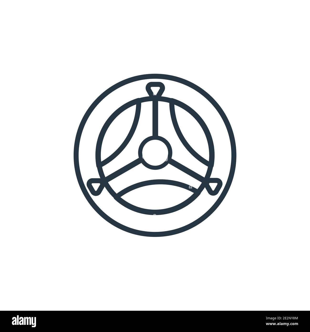 Steering wheel outline vector icon. Thin line black steering wheel icon ...