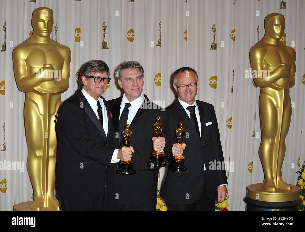Robert Stromberg, Rick Carter and Kim Sinclair (left to right) with the ...