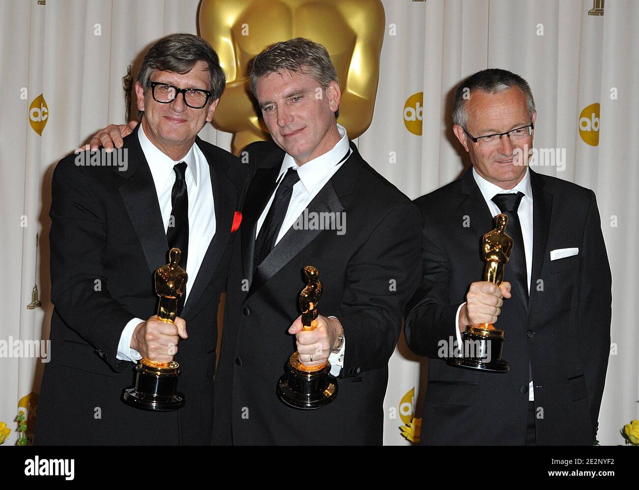 Robert Stromberg, Rick Carter and Kim Sinclair (left to right) with the ...
