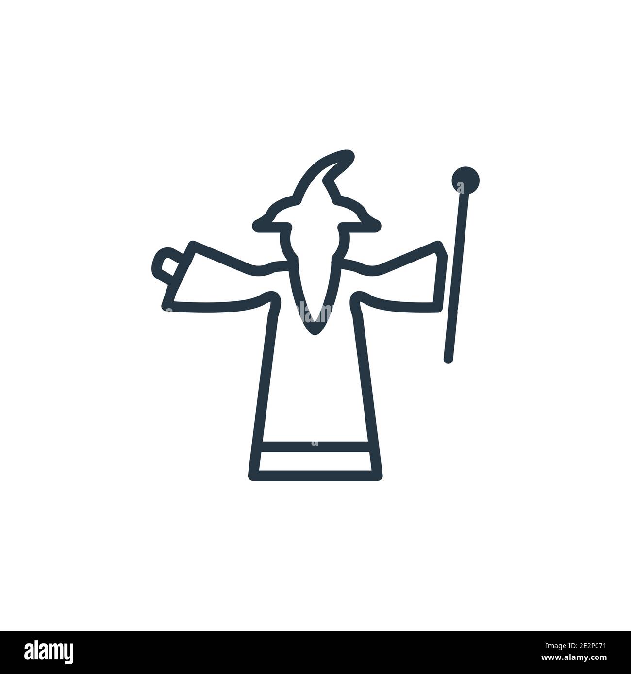 Wizard outline vector icon. Thin line black wizard icon, flat vector ...