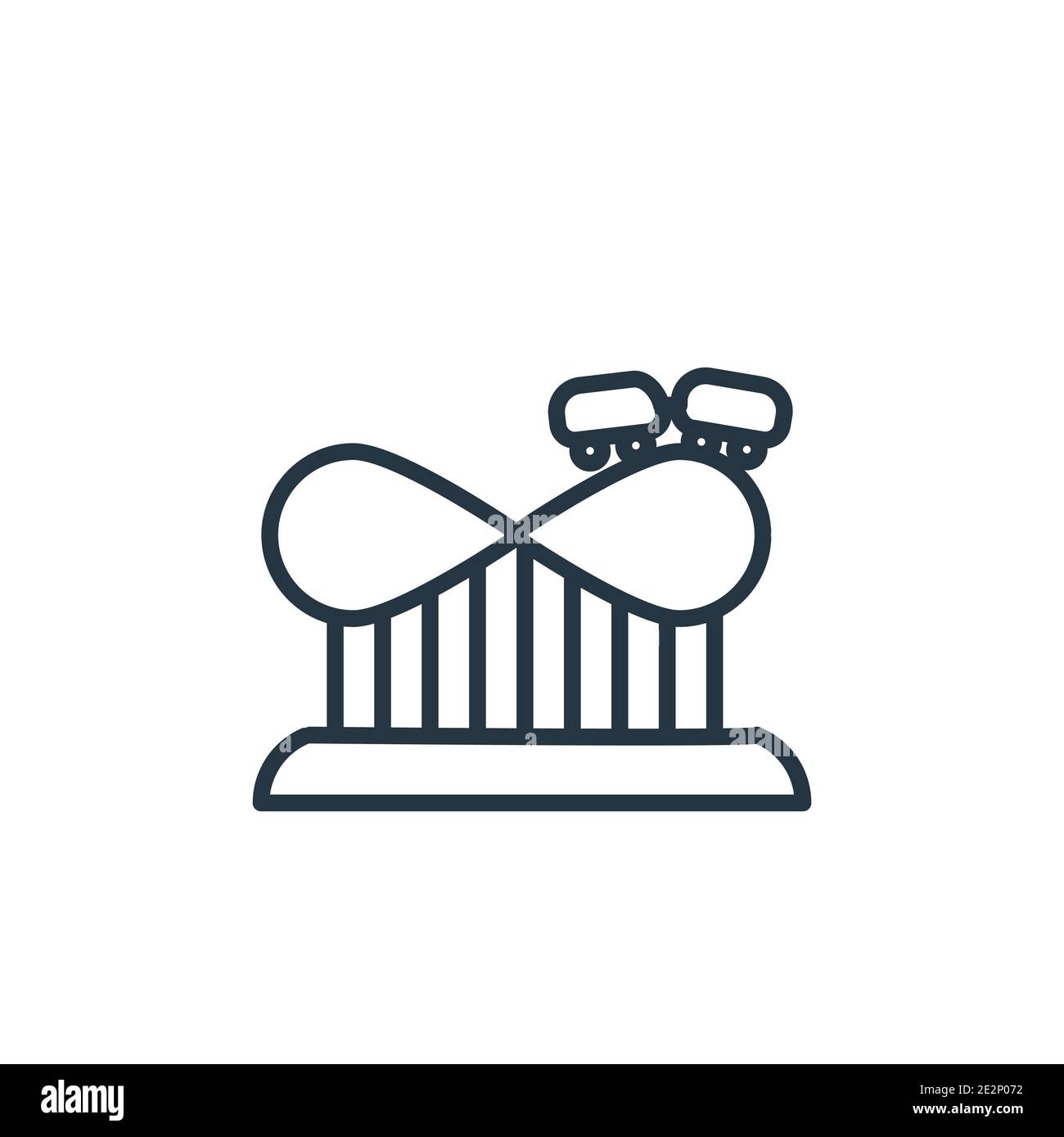 Roller coaster outline vector icon. Thin line black roller coaster icon ...