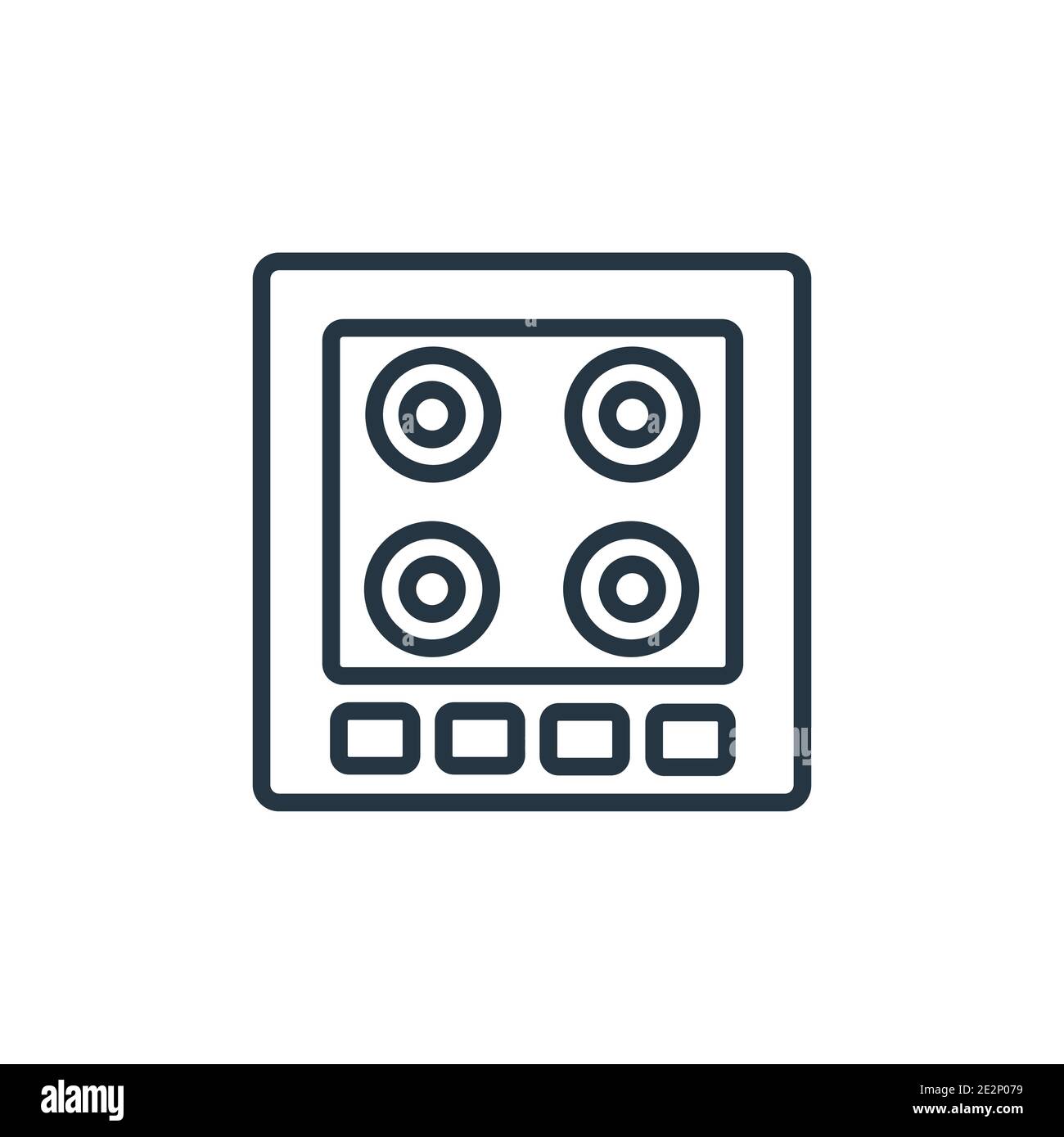Hot plate outline vector icon. Thin line black hot plate icon, flat ...