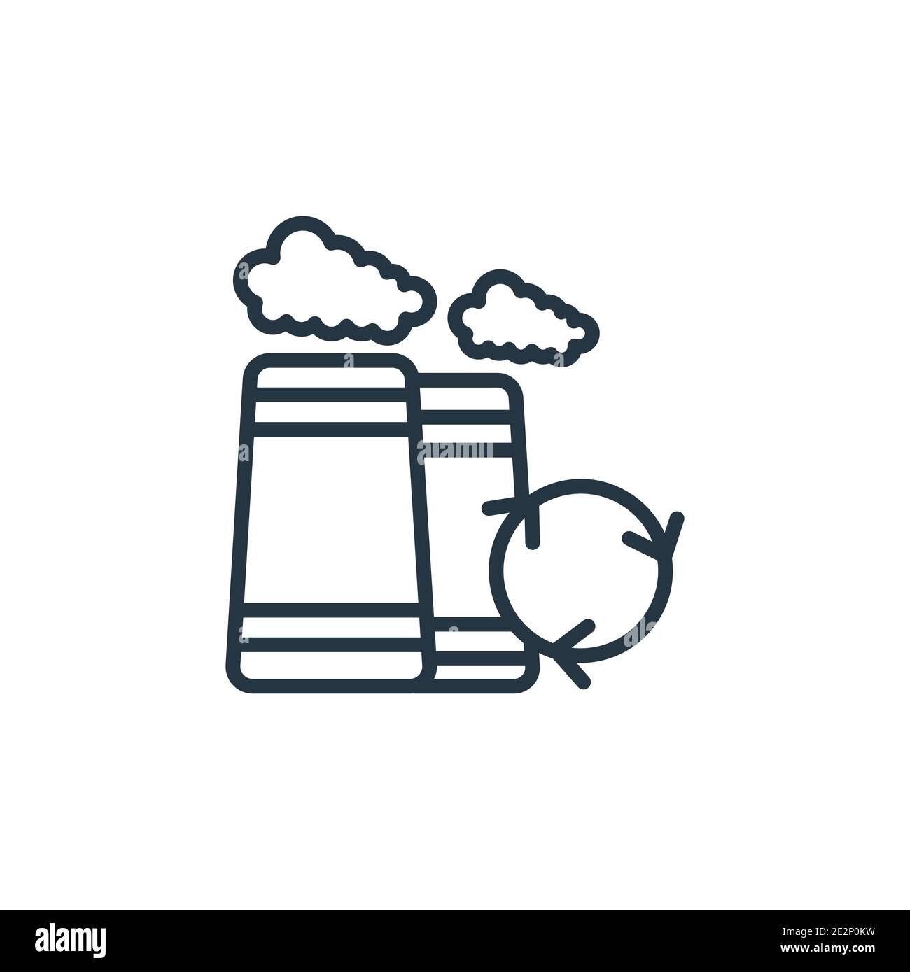 Recycling factory outline vector icon. Thin line black recycling ... Recycling factory outline vector icon. Thin line black recycling ...