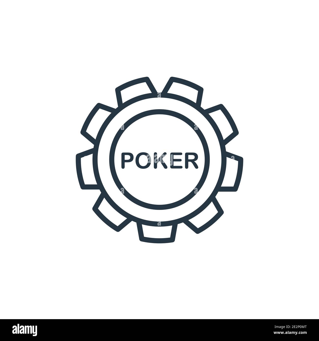 Poker chip outline vector icon. Thin line black poker chip icon, flat ...