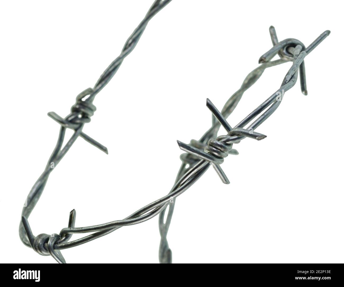 Barbed wire isolated on a white background Stock Photo - Alamy