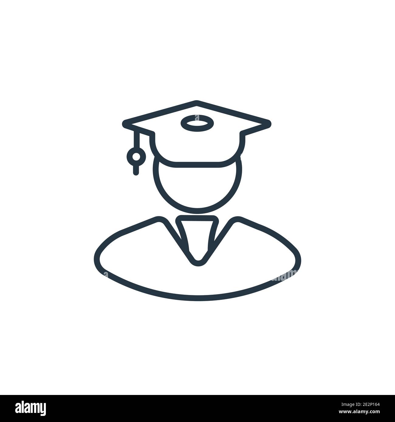 Scholar outline vector icon. Thin line black scholar icon, flat vector ...