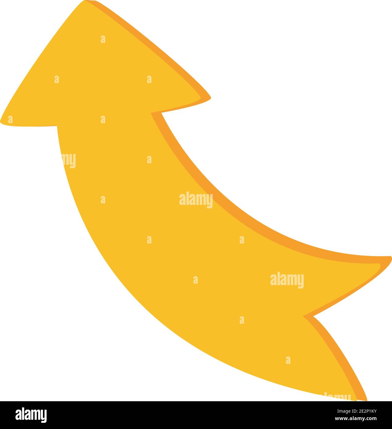 yellow arrow hand drawn icon over white background, colorful design ...