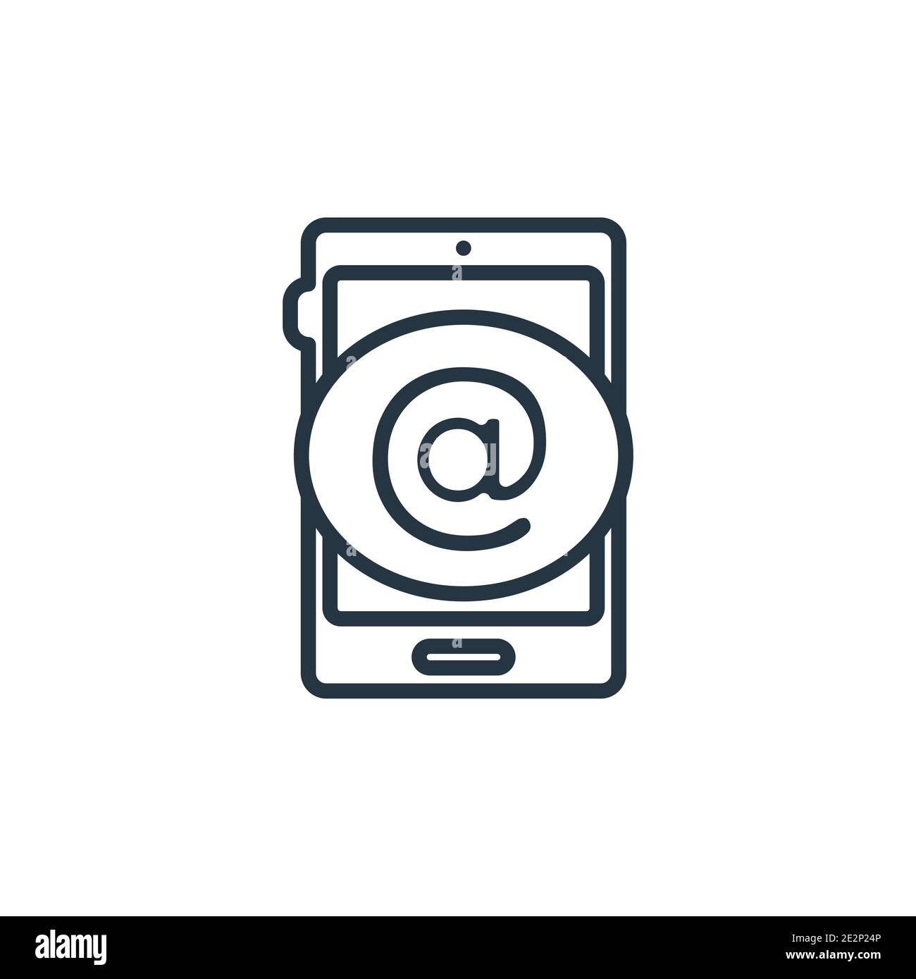 Arroba outline vector icon. Thin line black arroba icon, flat vector ...