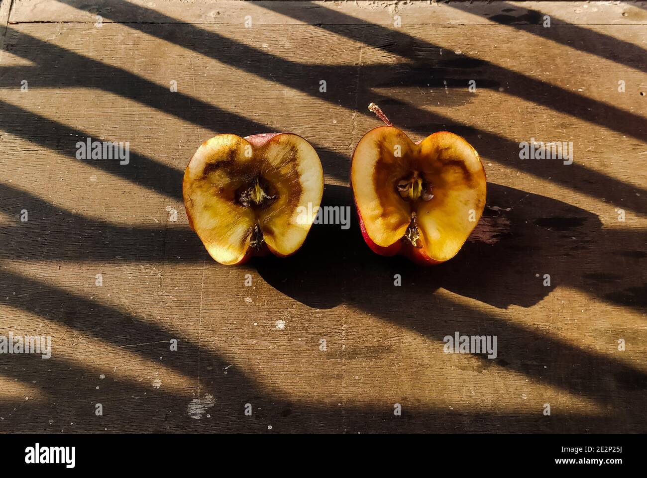 Apple rotten dark background hi-res stock photography and images - Alamy
