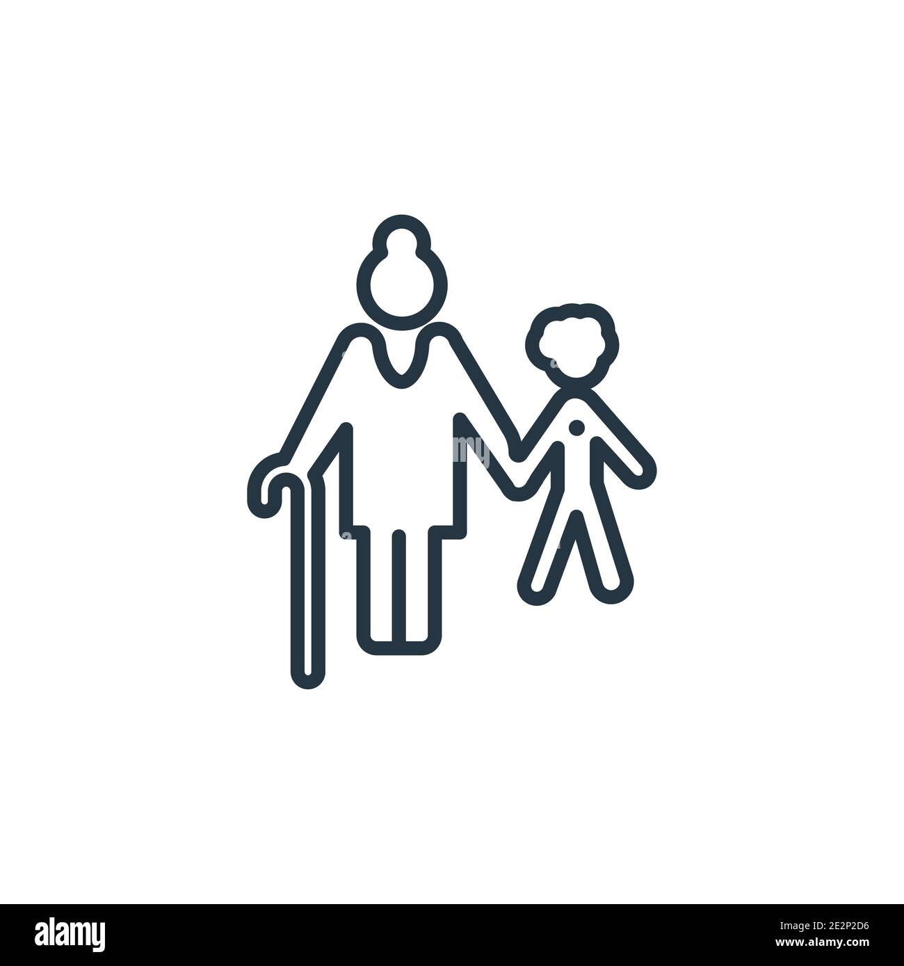 Grandson outline vector icon. Thin line black grandson icon, flat ...
