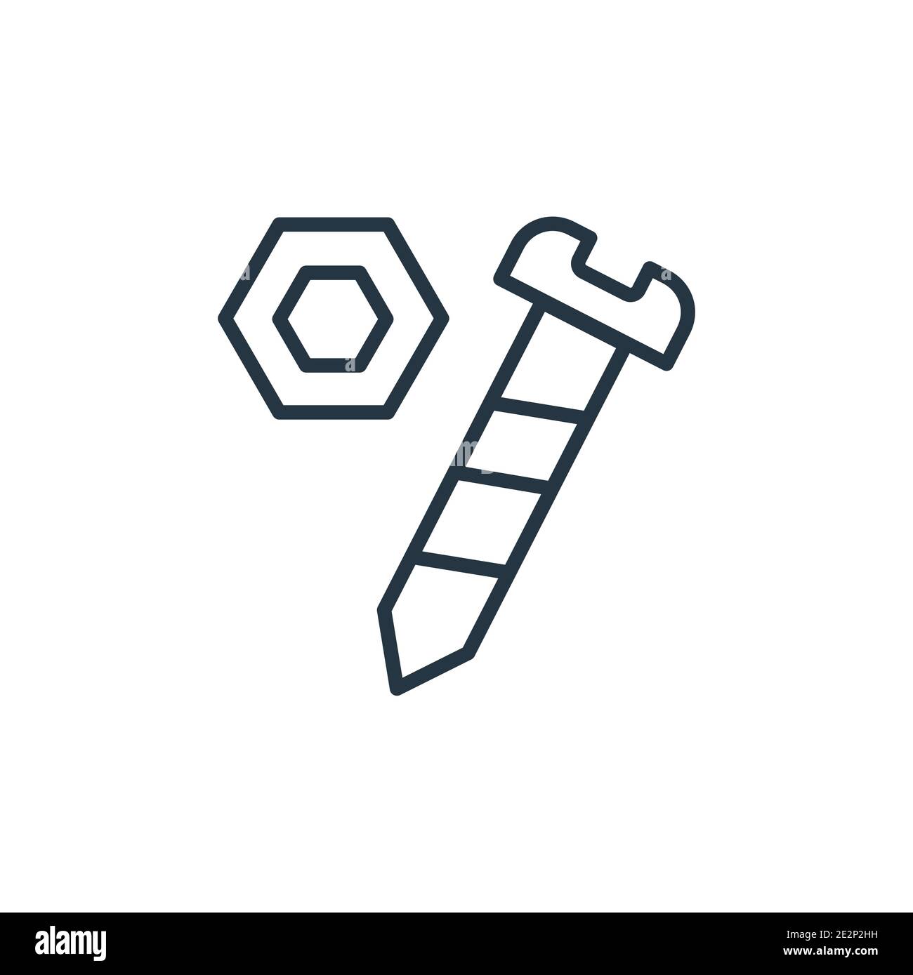Nuts and bolts outline vector icon. Thin line black nuts and bolts icon ...