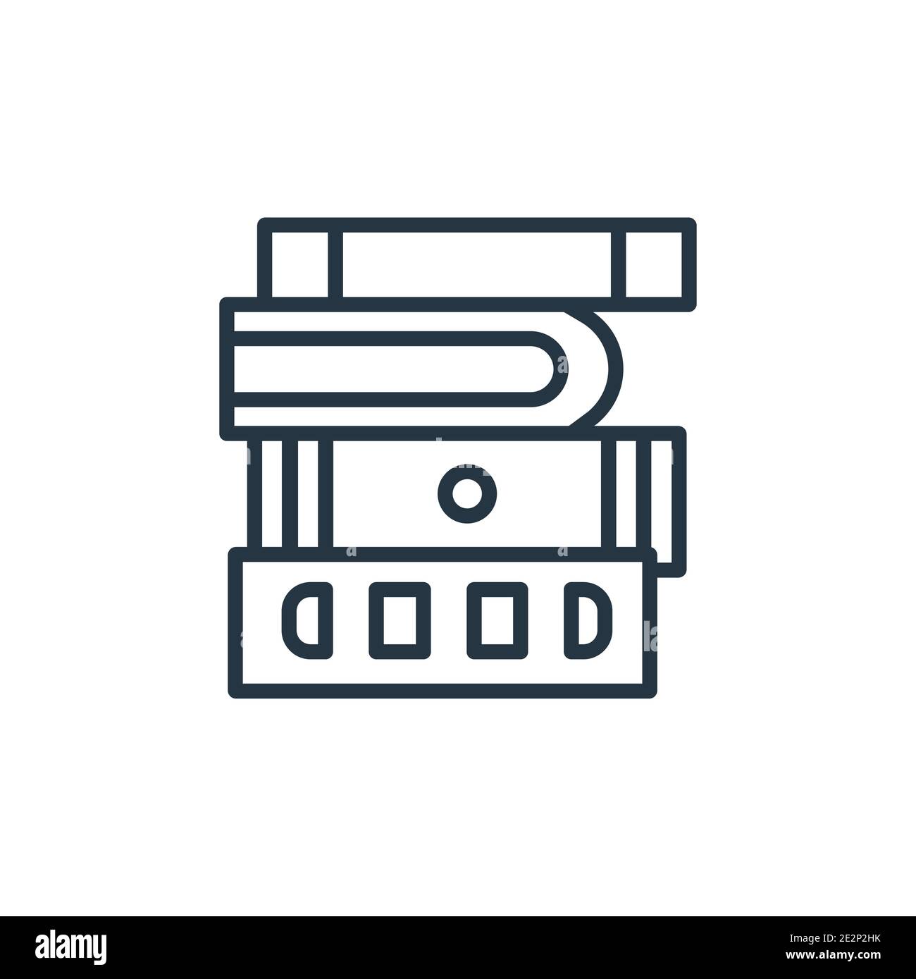 Stack of books outline vector icon. Thin line black stack of books icon ...