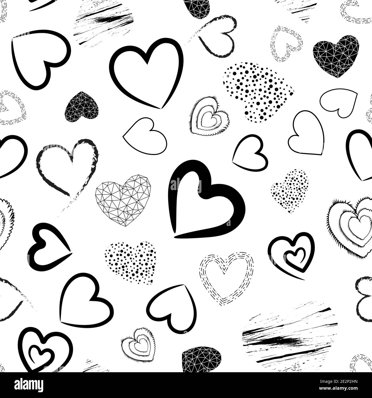 Seamless pattern of heart isolated on white background. vector ...