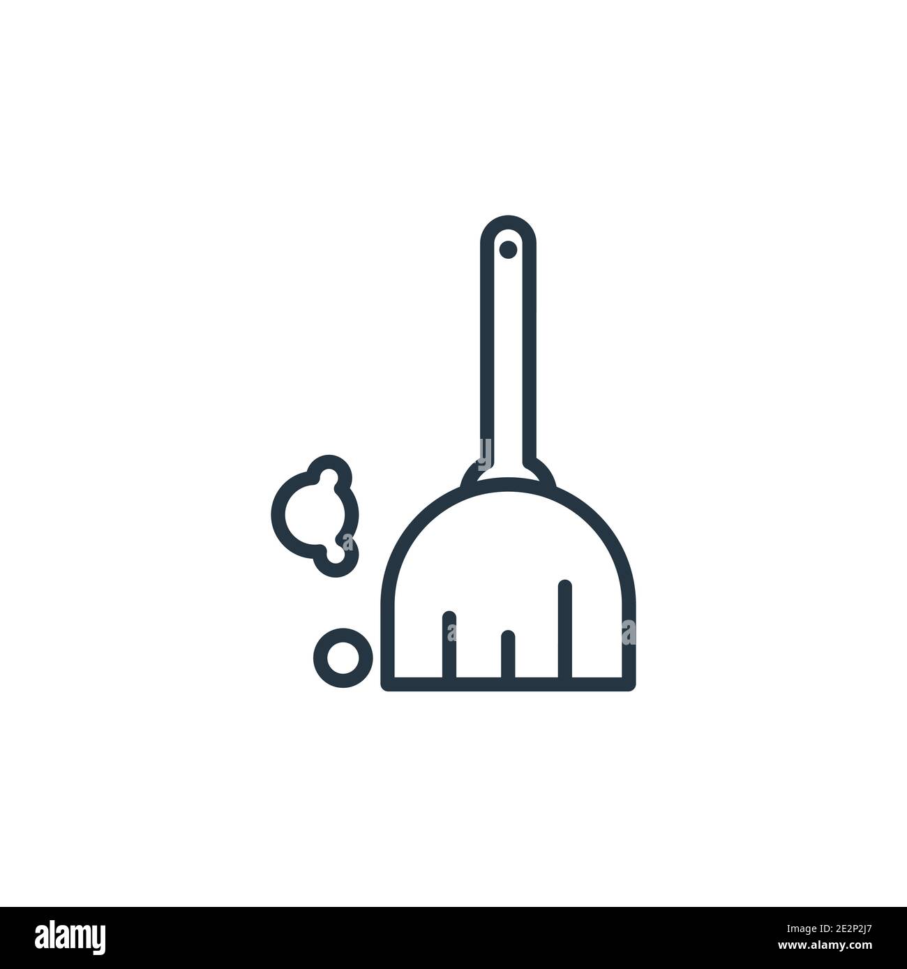 Sweeping broom outline vector icon. Thin line black sweeping broom icon, flat vector simple ...