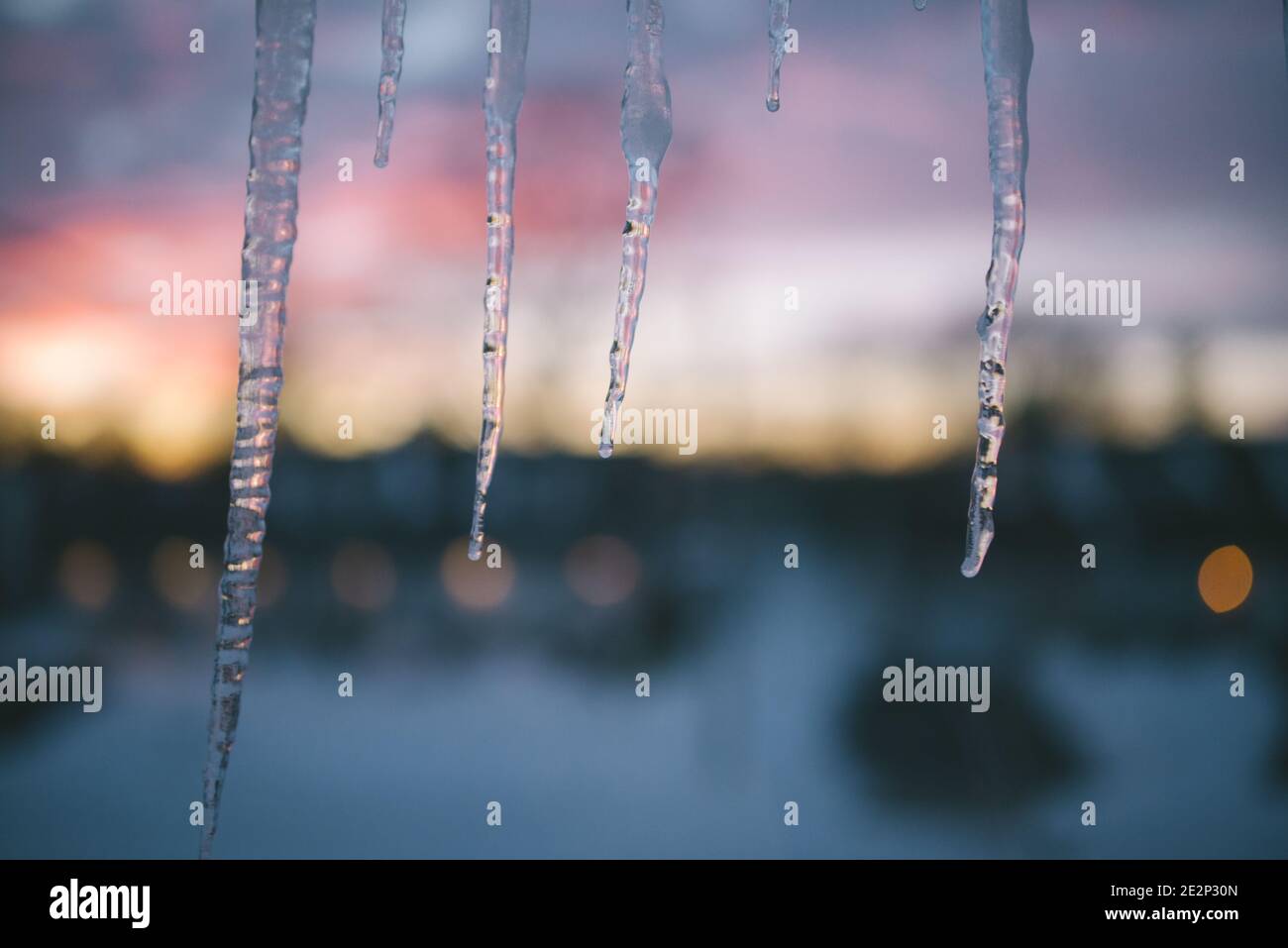 Icicles in the sunset light hi-res stock photography and images - Alamy