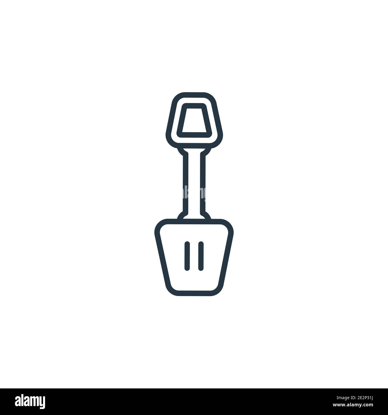 Inclined shovel outline vector icon. Thin line black inclined shovel ...