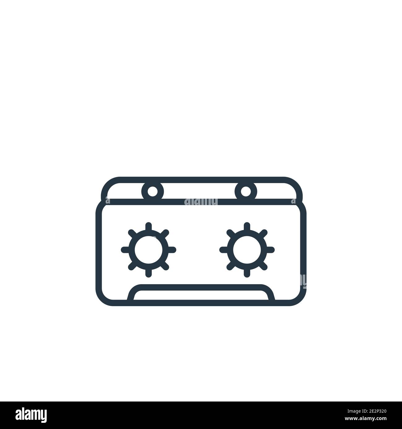 Music tape outline vector icon. Thin line black music tape icon, flat ...