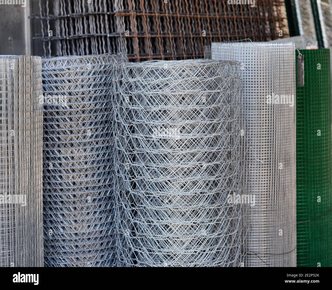Rolls of plastic and steel wire mesh in various sizes and patterns ...