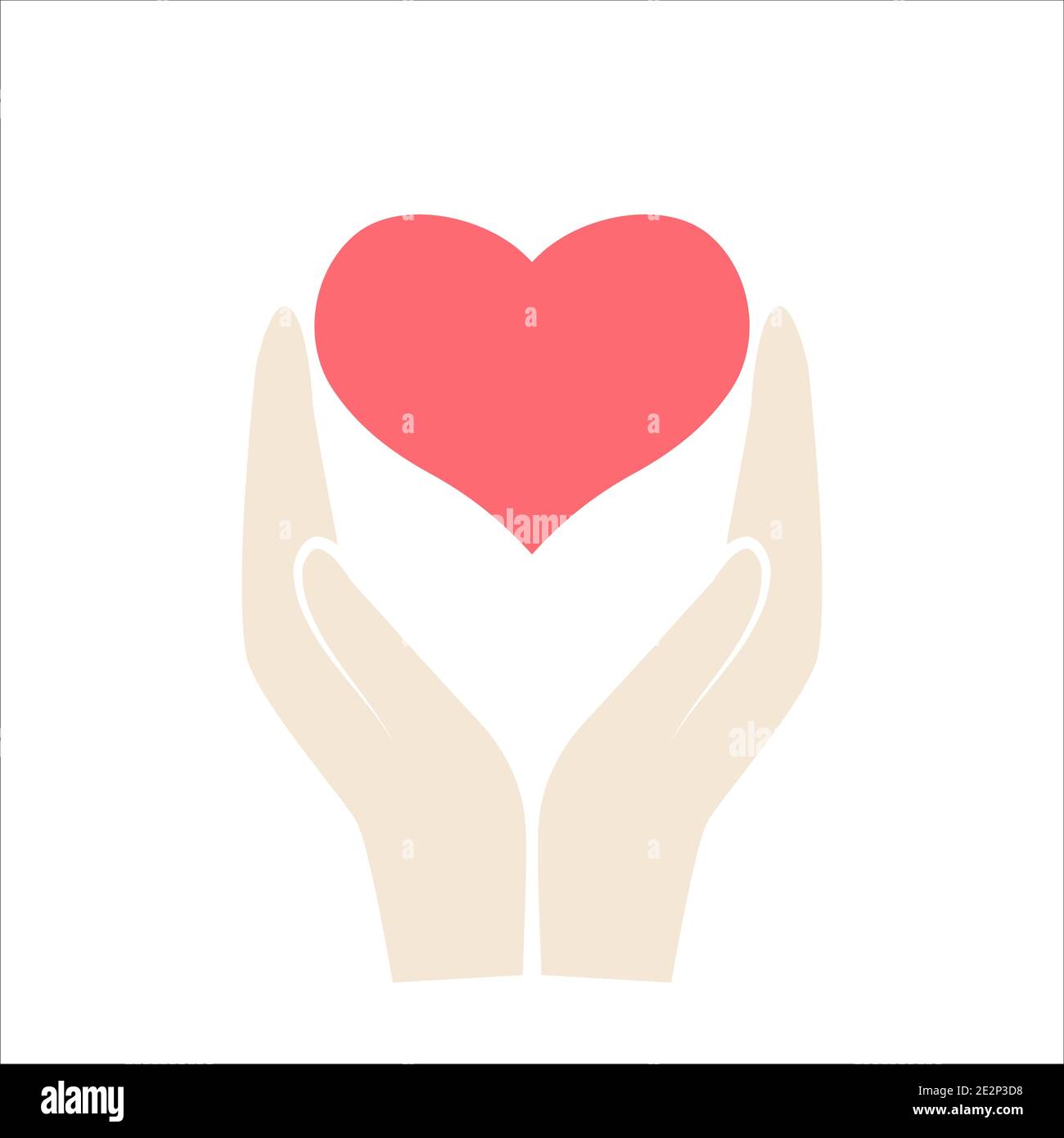 Human hand with heart icon on a white background Stock Vector Image ...