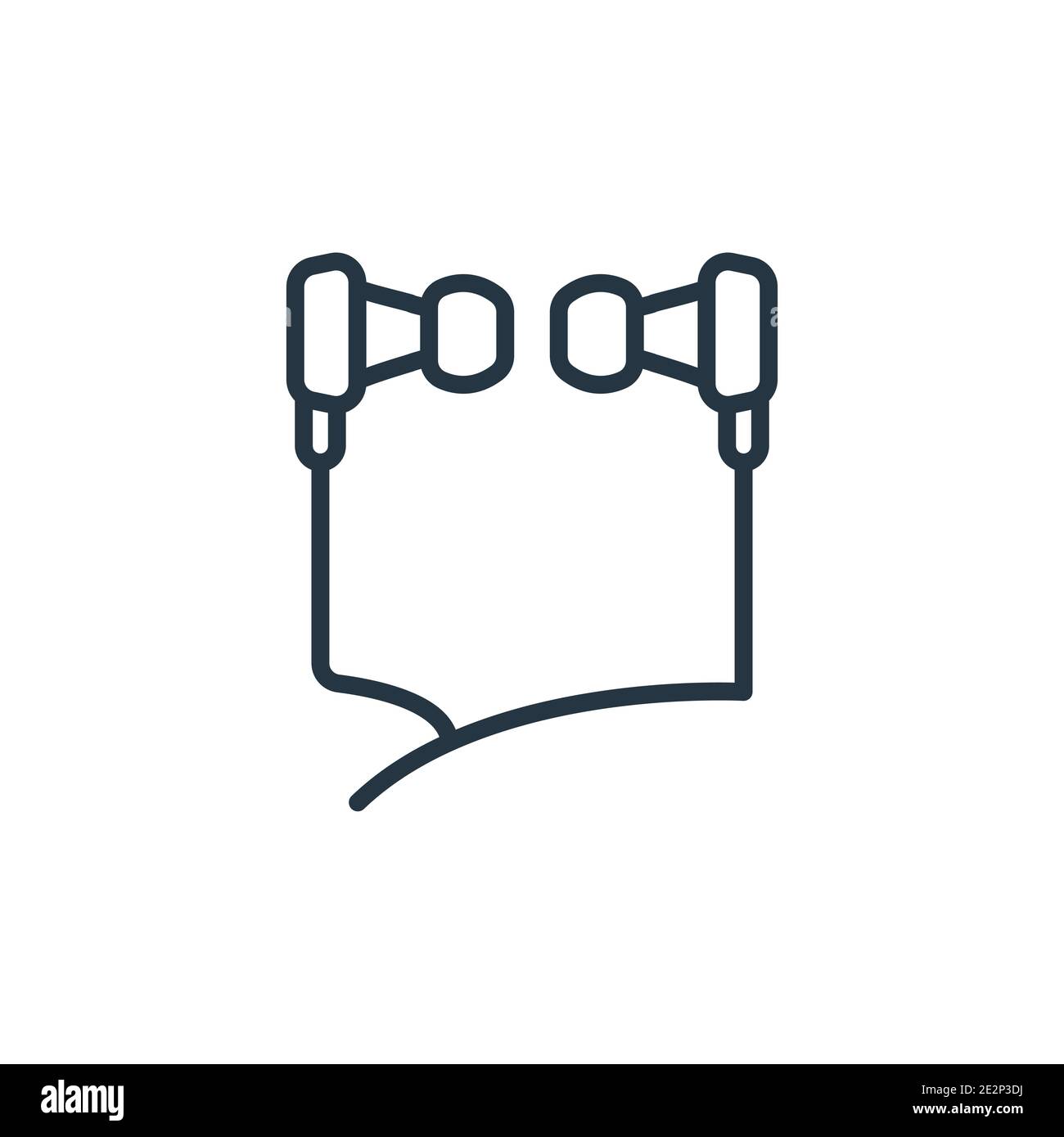 Earphones outline vector icon. Thin line black earphones icon, flat ...