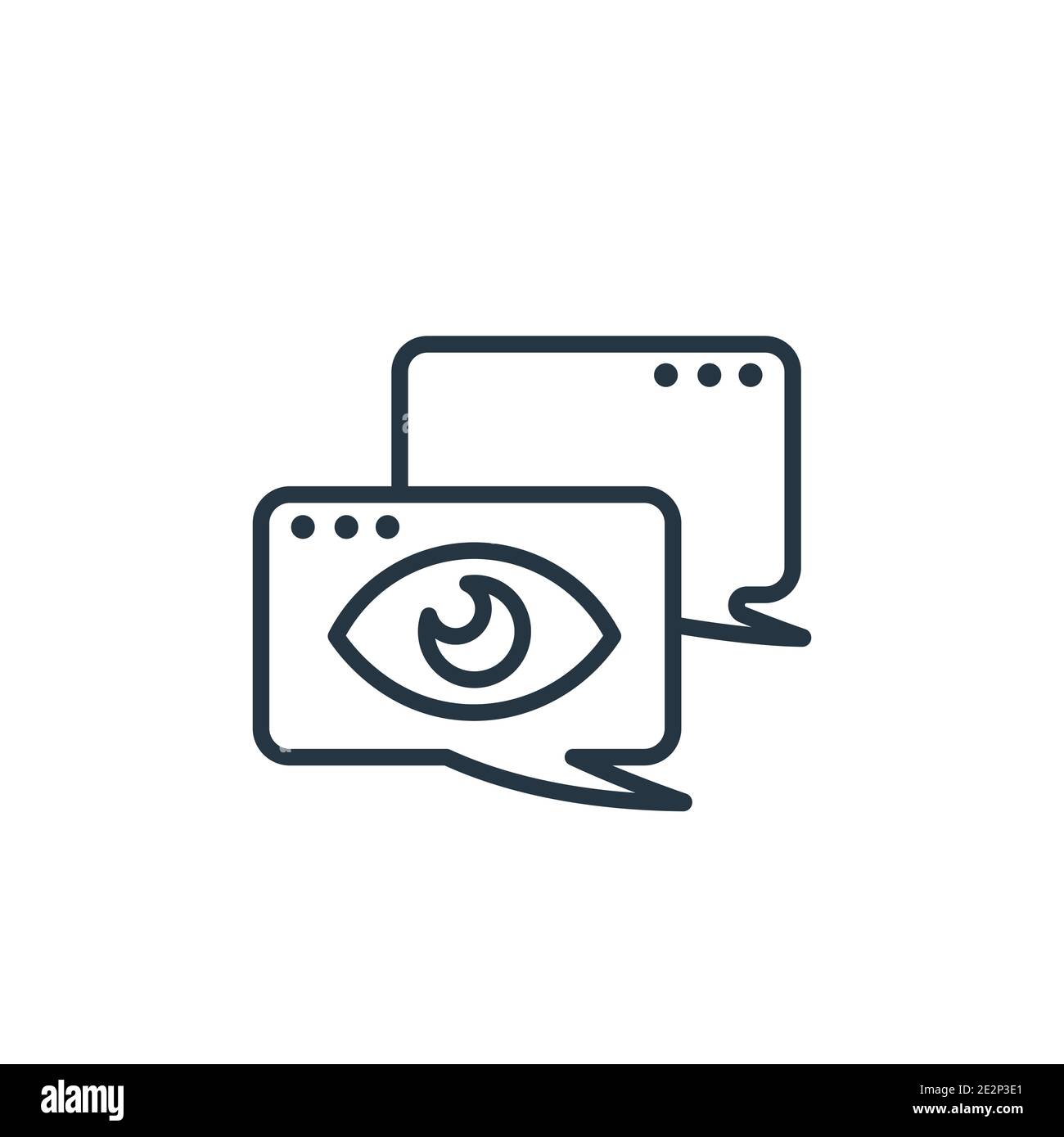 Eye outline vector icon. Thin line black eye icon, flat vector simple ...