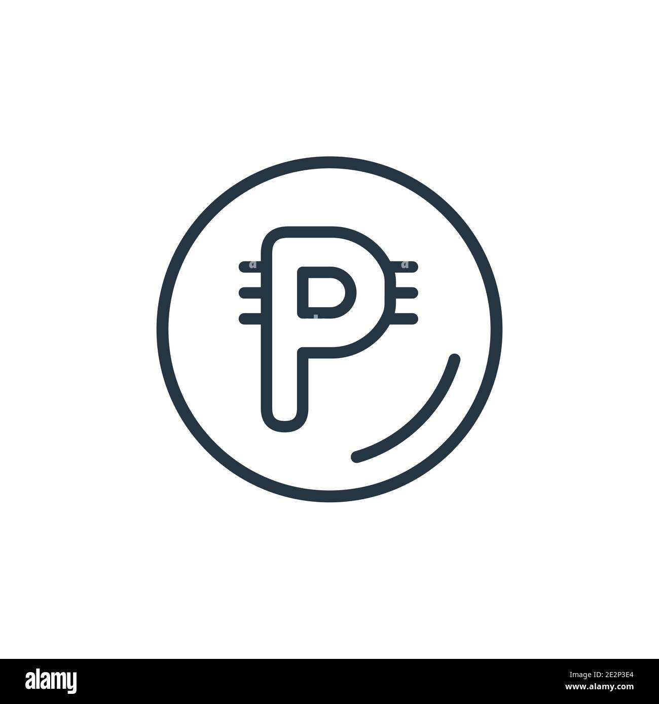 Peso outline vector icon. Thin line black peso icon, flat vector simple ...