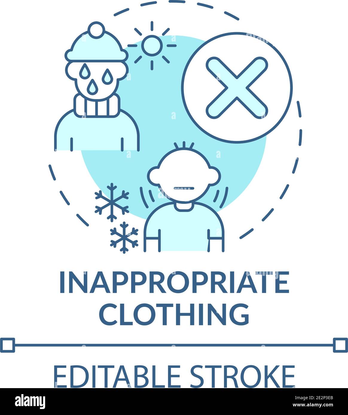 Inappropriate clothing turquoise concept icon Stock Vector Image & Art ...