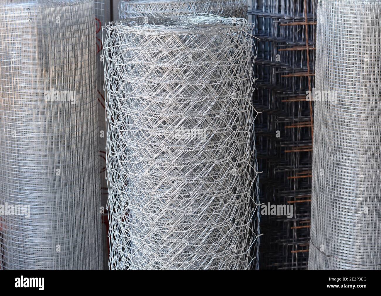 Rolls of plastic and steel wire mesh in various sizes and patterns ...