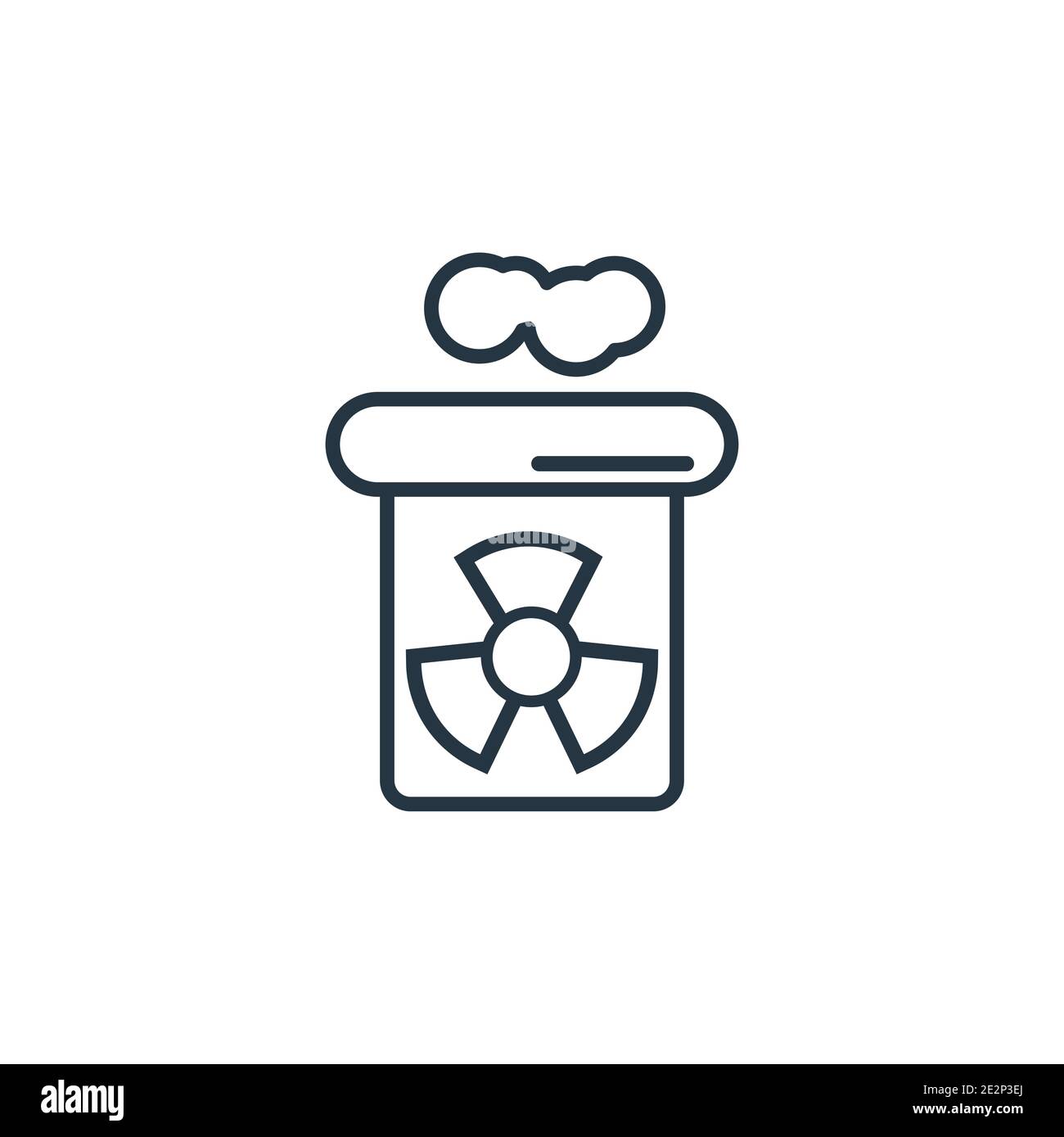 Nuclear power outline vector icon. Thin line black nuclear power icon ...