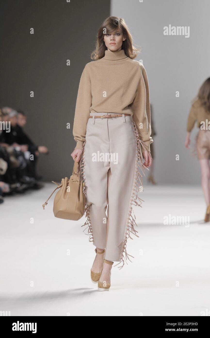 Model Freja Beha Erichsen wears a creation by designer Hannah MacGibbon ...