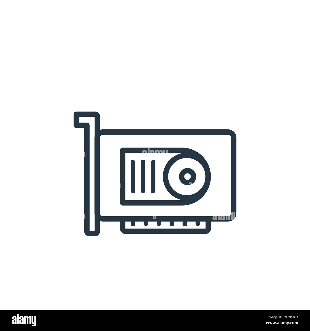 Vga card outline vector icon. Thin line black vga card icon, flat ...