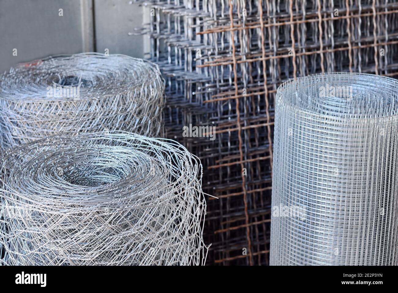 Rolls of plastic and steel wire mesh in various sizes and patterns ...