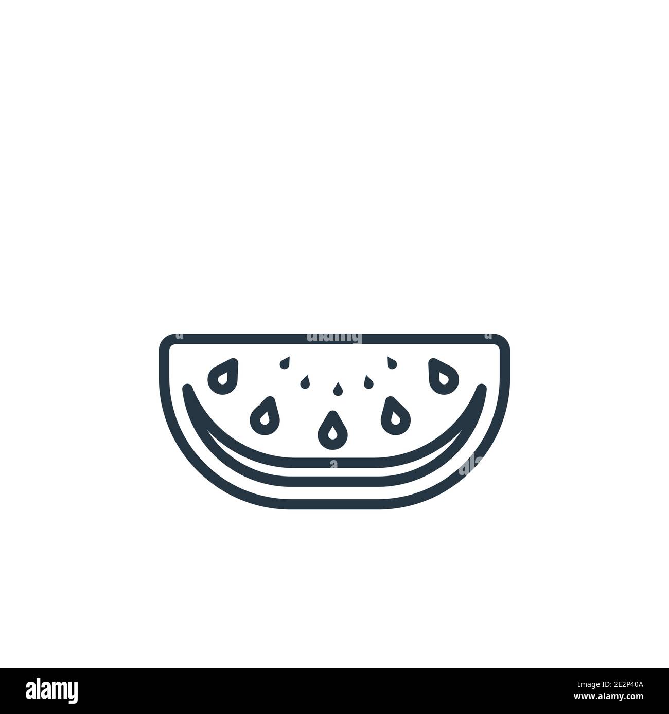 Melon slice outline vector icon. Thin line black melon slice icon, flat ...