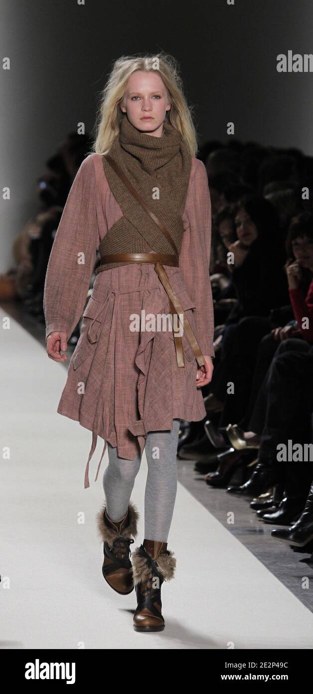 A model wears a creation by designer Vanessa Bruno for her Fall-Winter ...