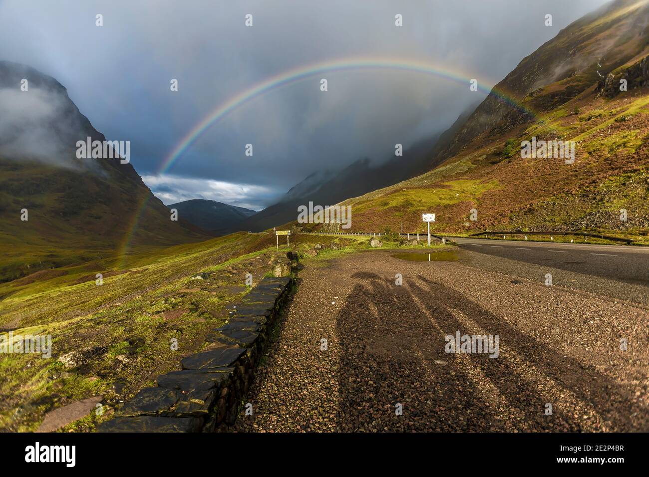 Mountains in Scotland with a rainbow Stock Photo - Alamy