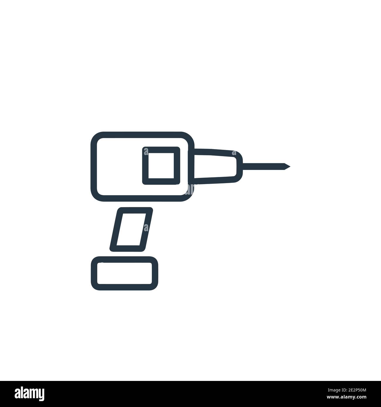 Hand drill outline vector icon. Thin line black hand drill icon, flat ...