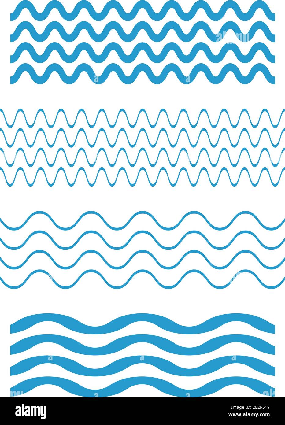 Set wave icons, Water waves on white background Stock Vector Image ...