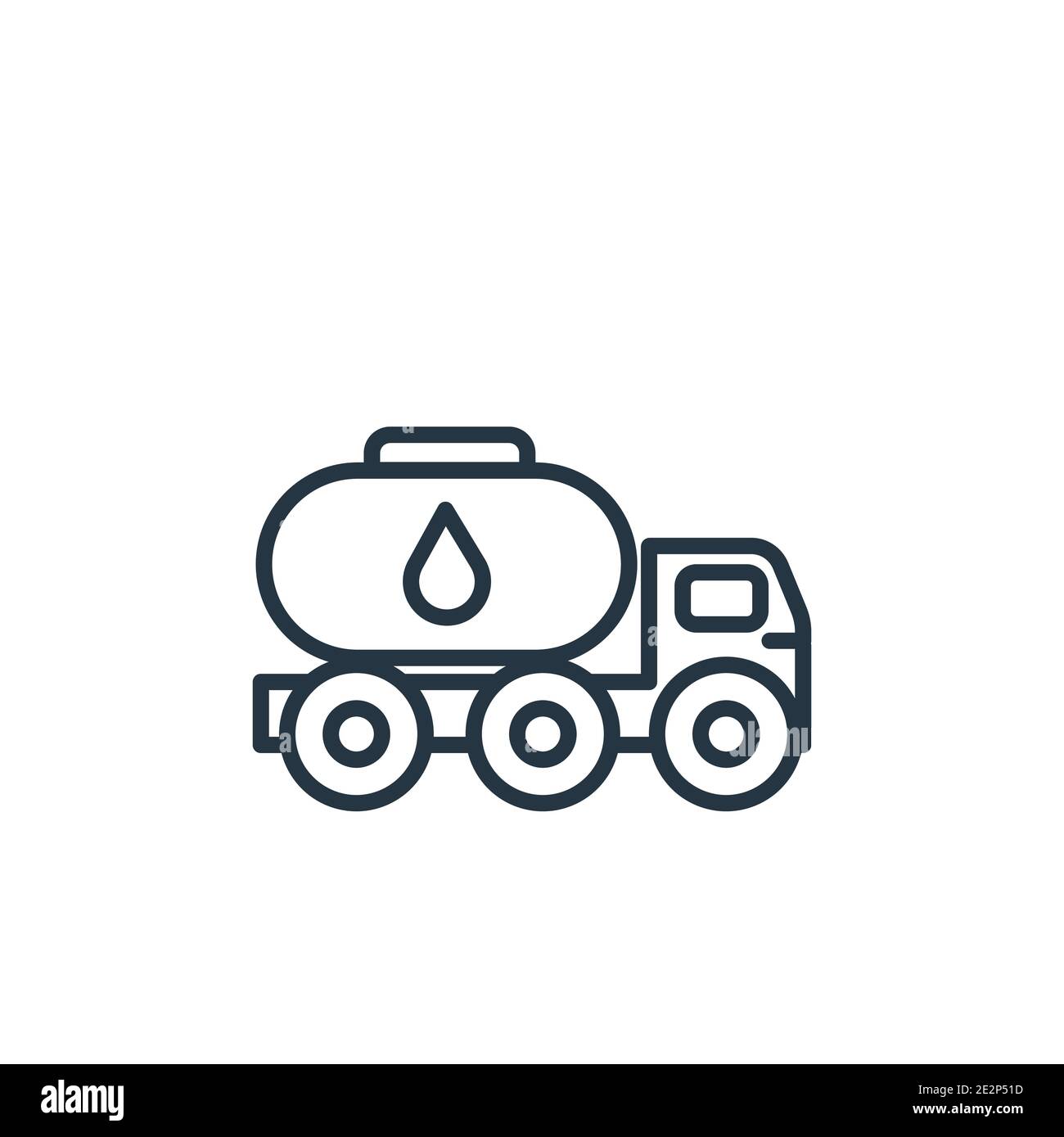 Fuel truck outline vector icon. Thin line black fuel truck icon, flat ...