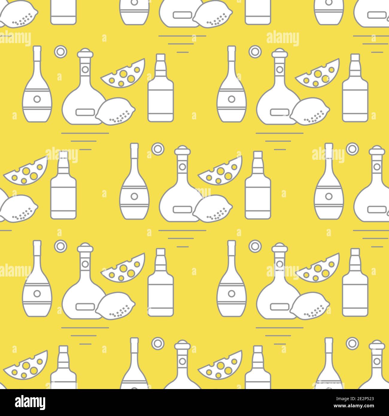 Seamless pattern Vector illustration Bottles of alcoholic beverage ...