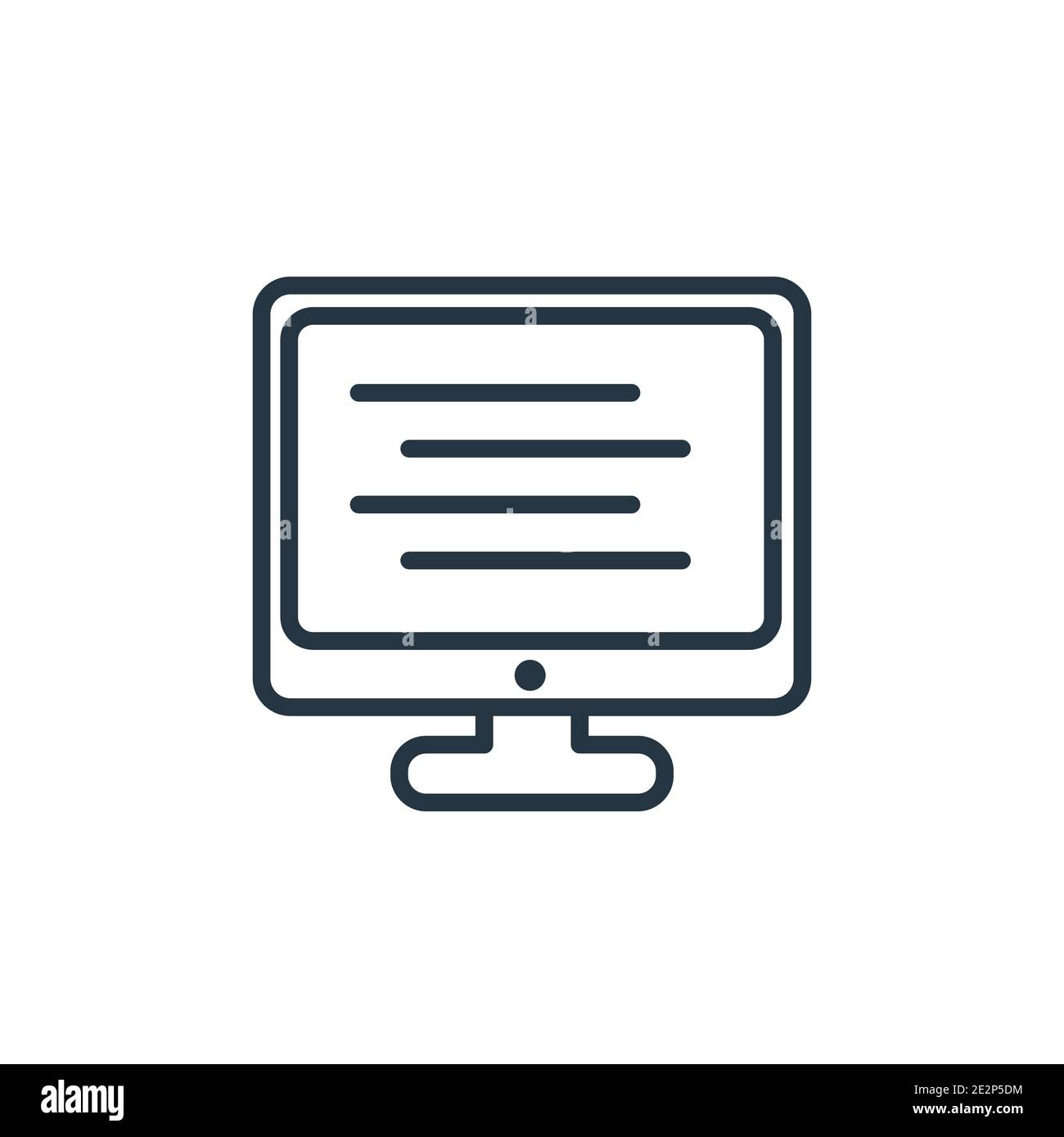 Monitor outline vector icon. Thin line black monitor icon, flat vector simple element ...