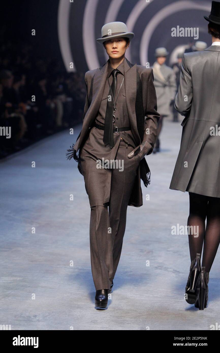 A model wears a creation designed by Jean-Paul Gaultier for Hermes Fall ...