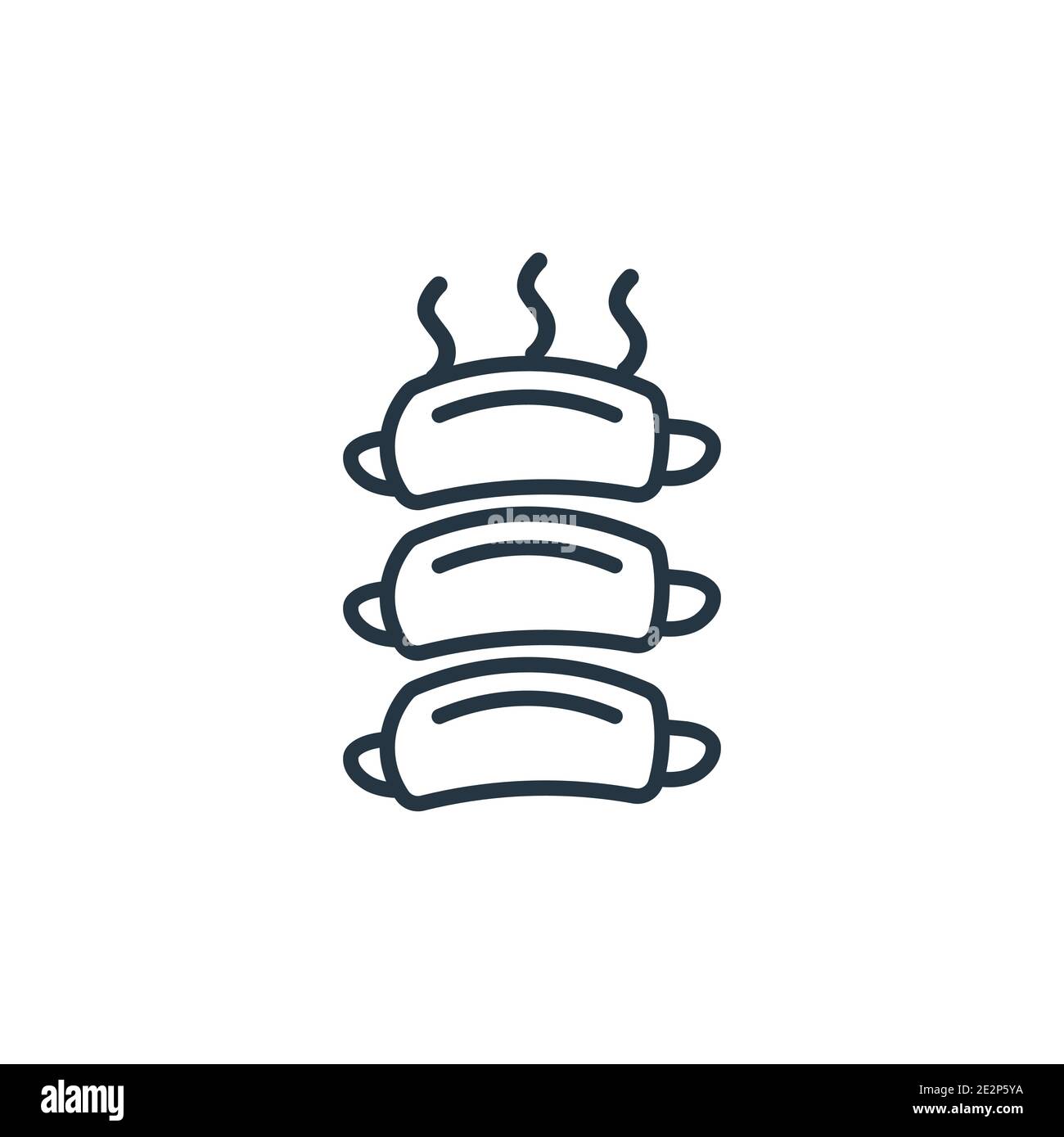Ribs outline vector icon. Thin line black ribs icon, flat vector simple ...