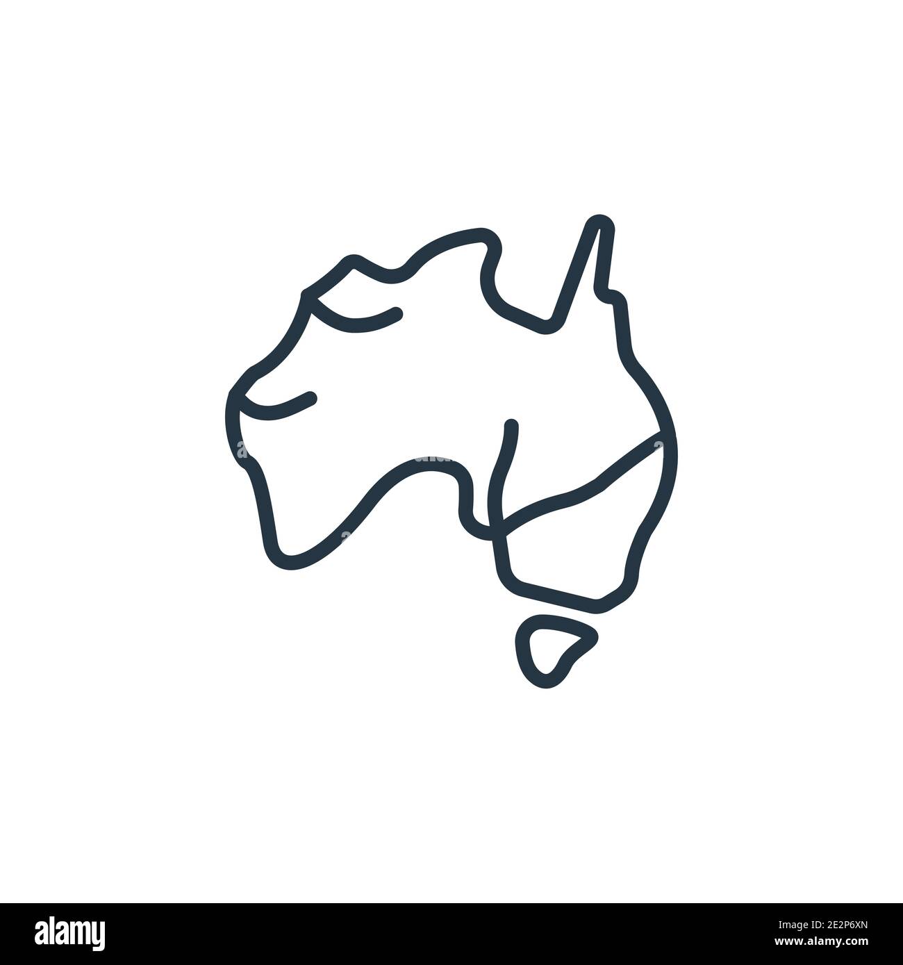 Australian continent outline vector icon. Thin line black australian ...