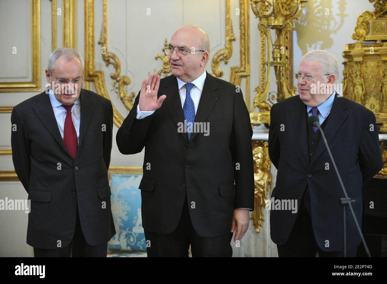 French newly-named members of the Constitutional Council Jacques Barrot ...