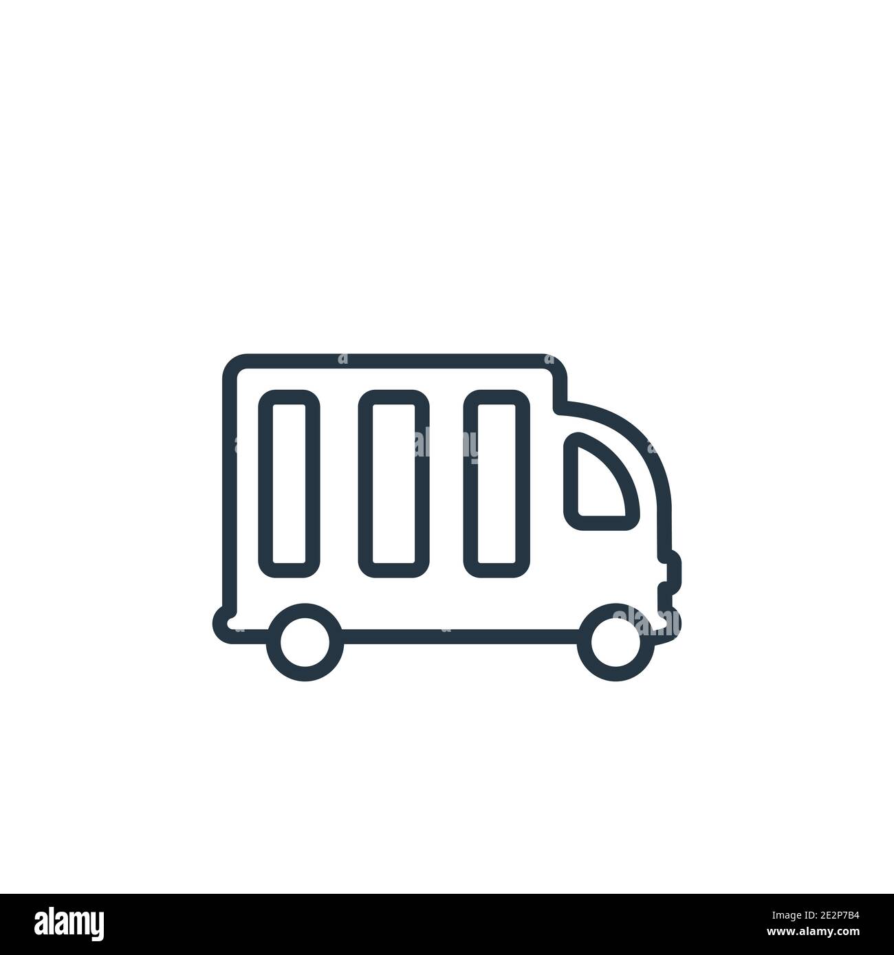 Delivery outline vector icon. Thin line black delivery icon, flat ...