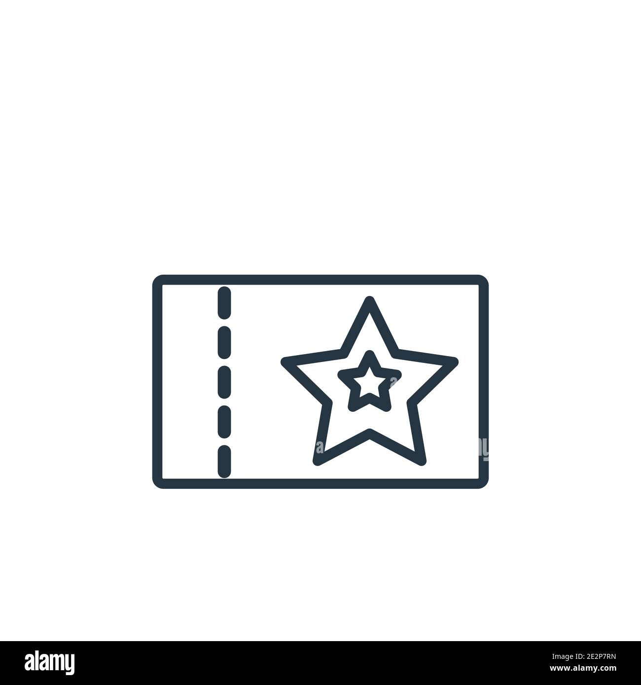 Voucher outline vector icon. Thin line black voucher icon, flat vector ...