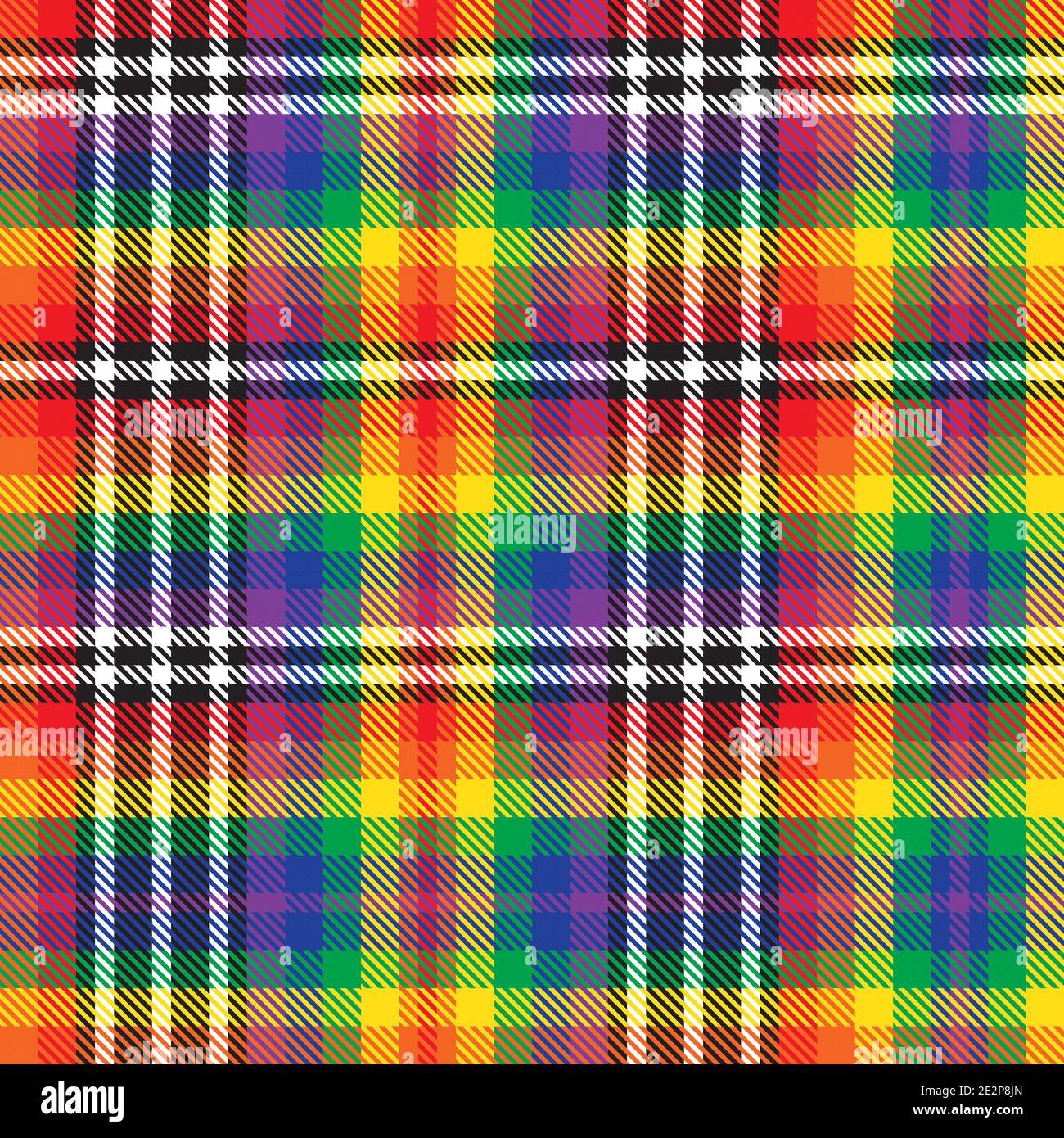 Rainbow Plaid, checkered, tartan seamless pattern suitable for fashion ...