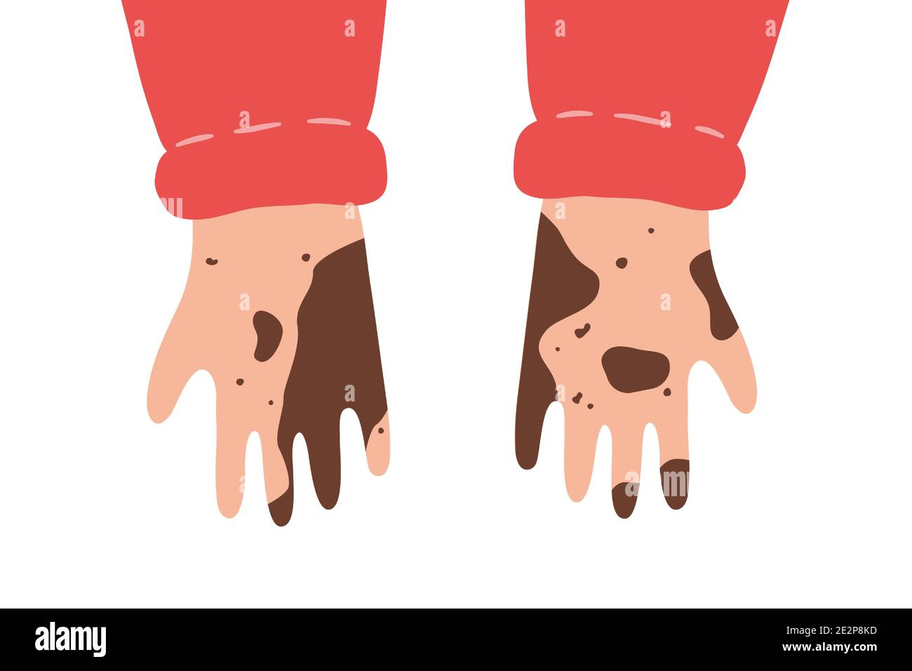 Dirty unwashed hands. Isolated vector illustration in flat style Stock ...