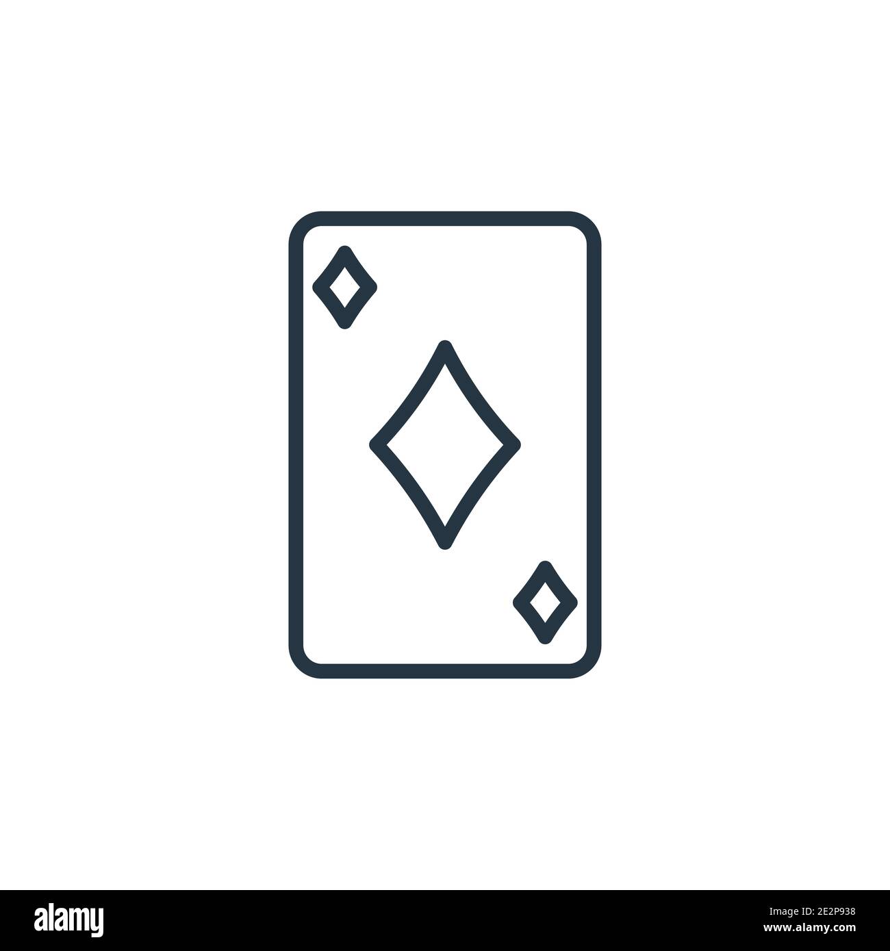Diamond ace outline vector icon. Thin line black diamond ace icon, flat ...